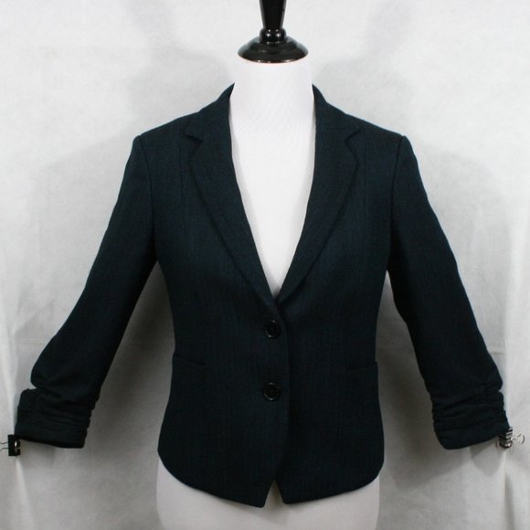 Express | Jackets & Coats | Express Blue Polyrayon Tweed Jacket Blazer ...